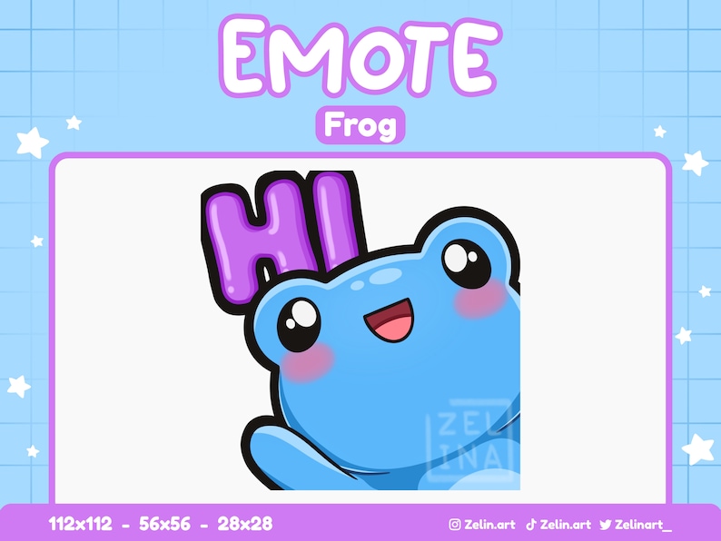 Frog Hi Wave | Emote for Twitch, Discord and Youtube | Stream Assets ...
