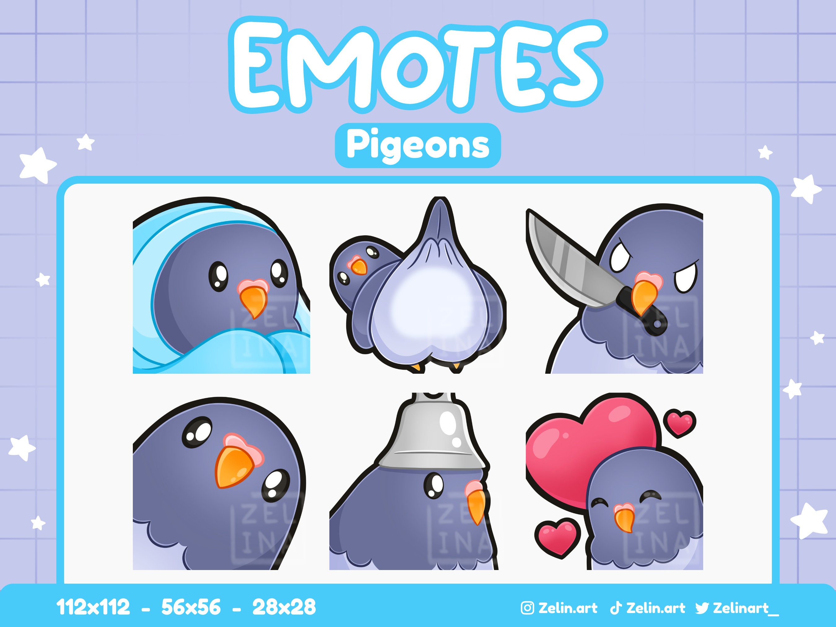 Pigeon | Emote Bundle for Twitch, Discord and Youtube | Stream Assets ...