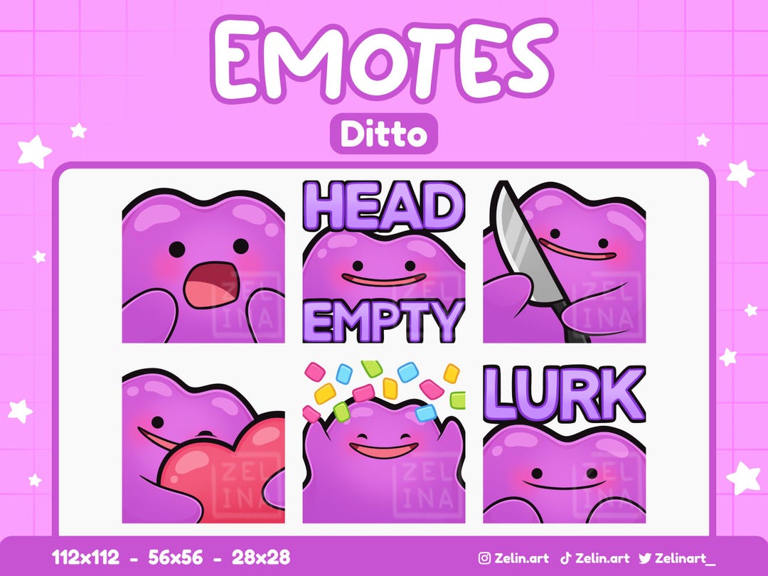 Ditto | Emote Bundle for Twitch, Discord and Youtube | Stream Assets ...