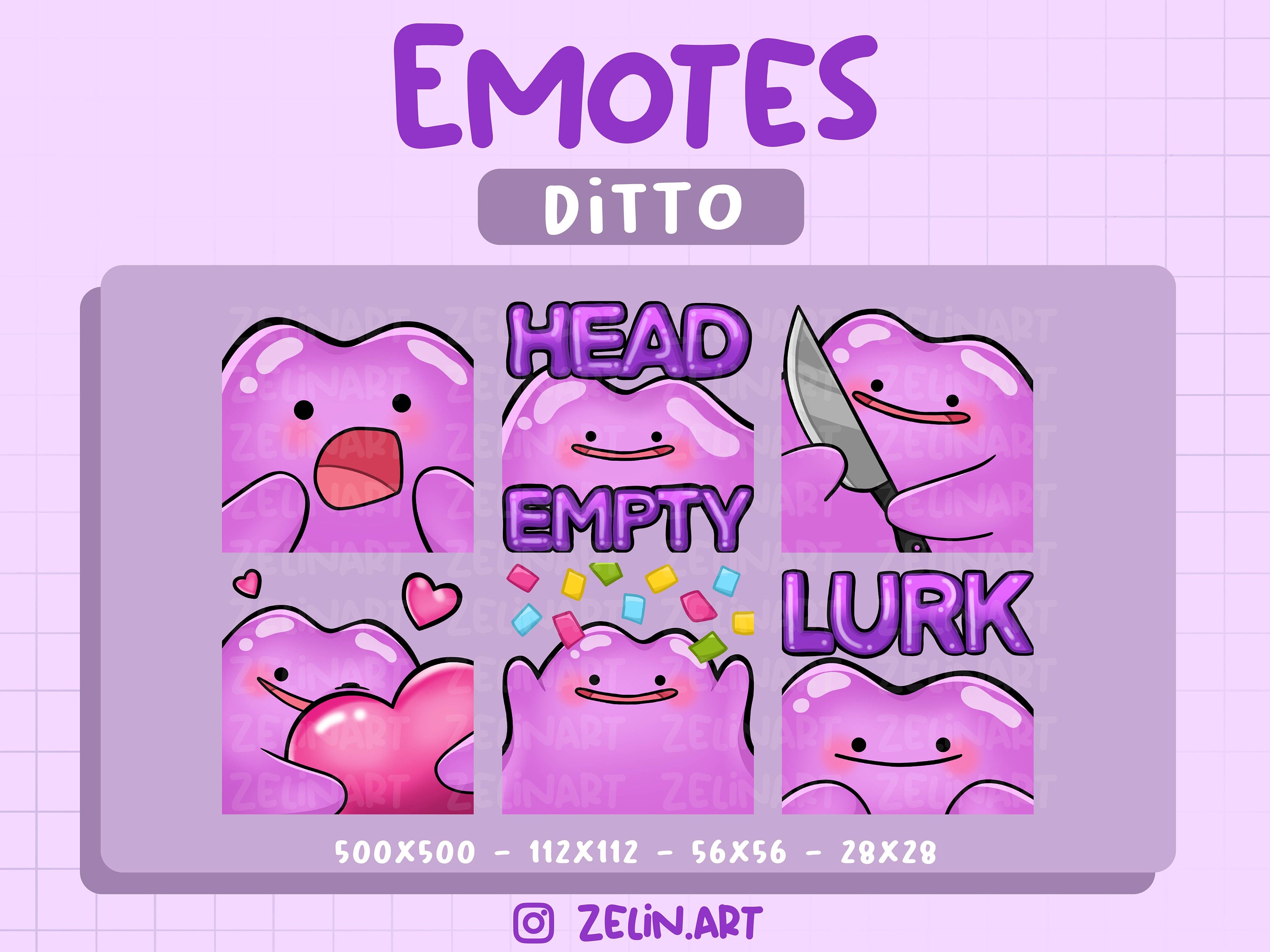 Cute Ditto Pokemon Emote Bundle for Twitch Discord and - Etsy