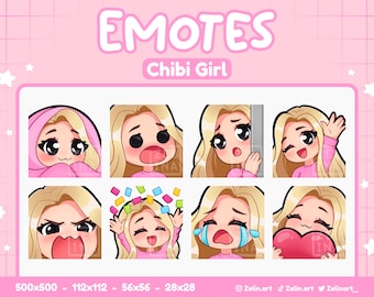 Chibi Girl Emote Bundle for Twitch Discord and Youtube - Etsy