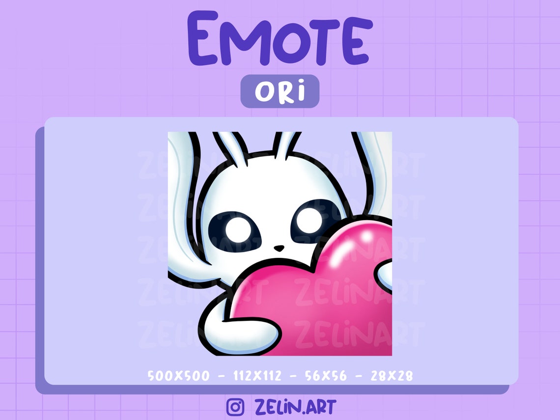 Cute Ori Heart Emote for Twitch, Discord and Youtube Streamer Graphics ...