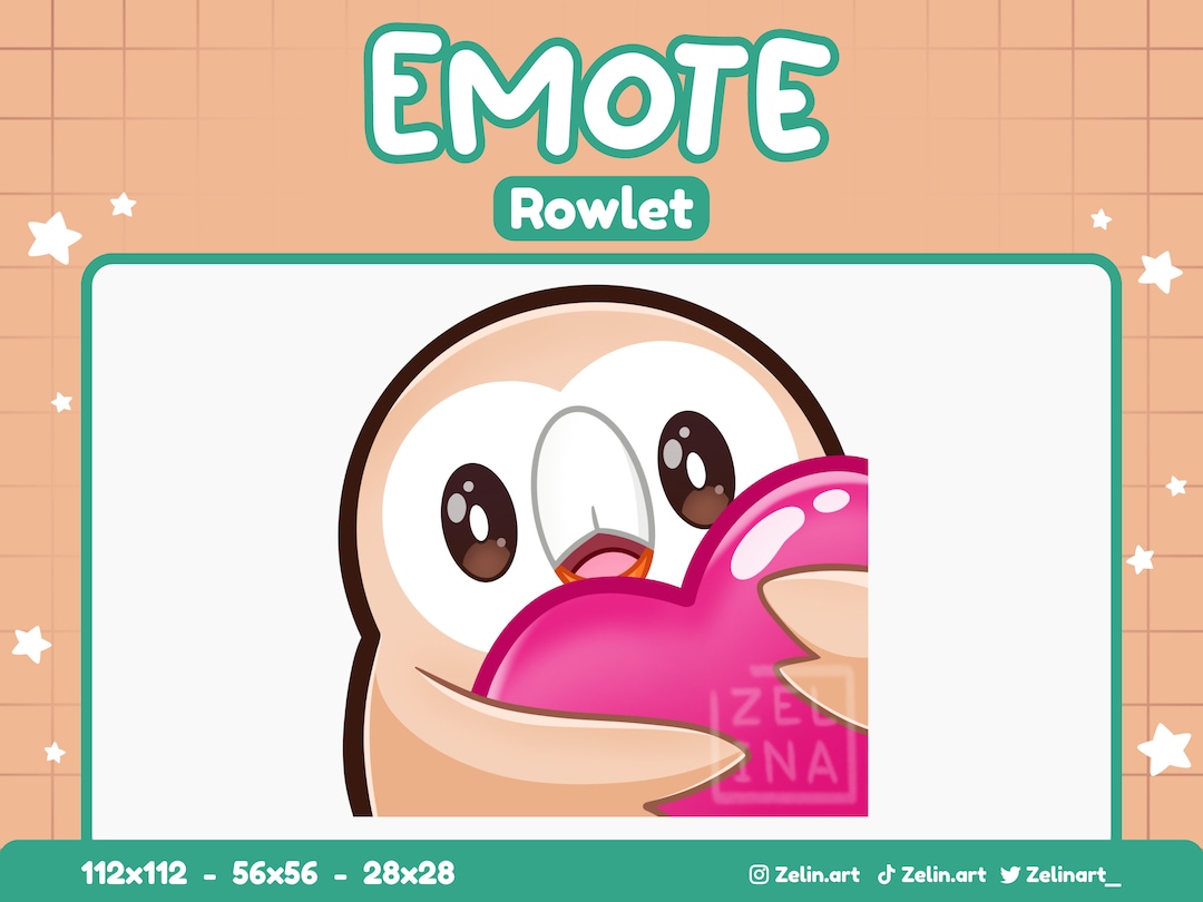 Rowlet Heart Love | Emote for Twitch, Discord and Youtube | Stream ...