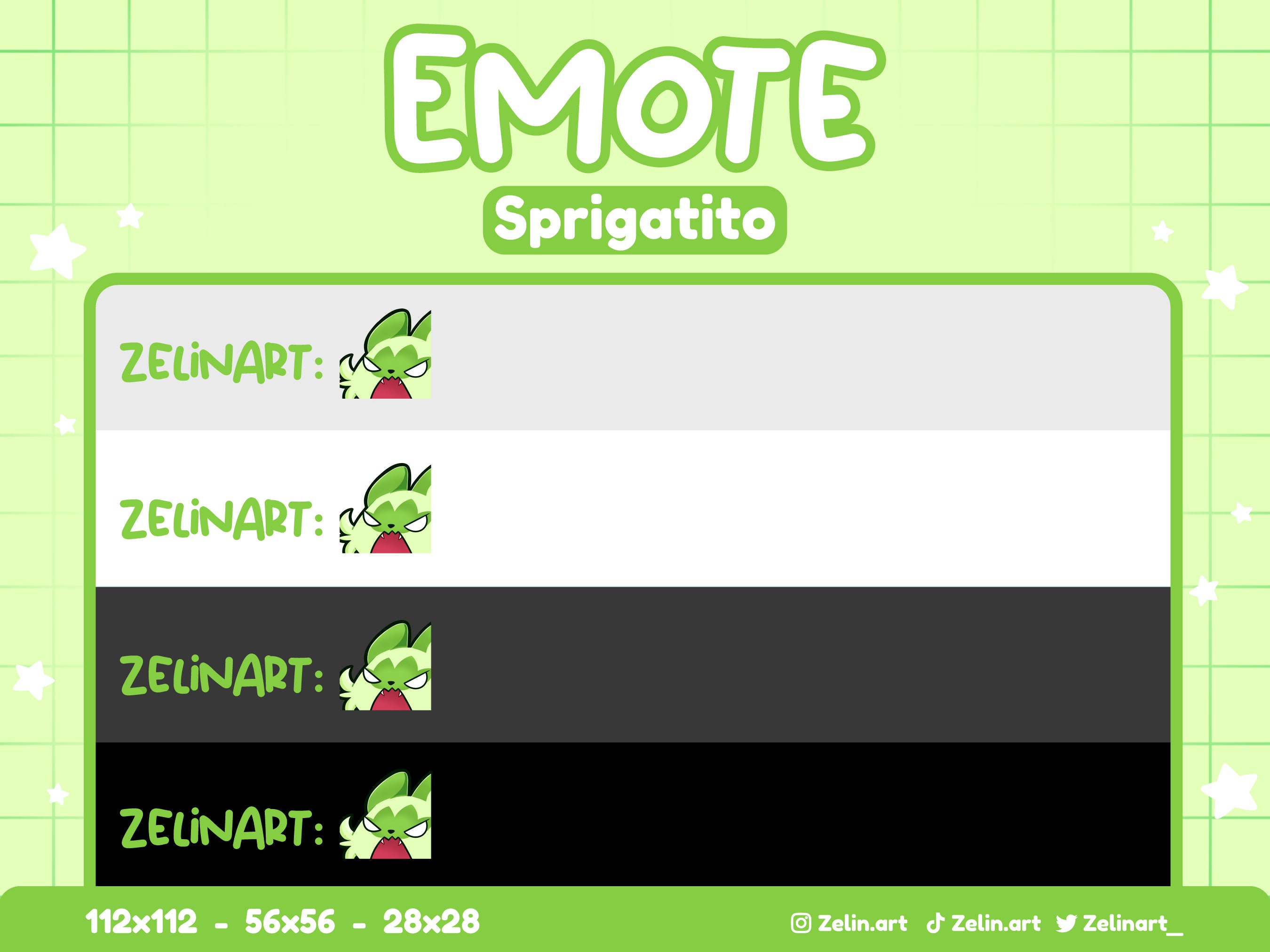 Sprigatito Angry Rage Emote for Twitch, Discord and Youtube Stream ...