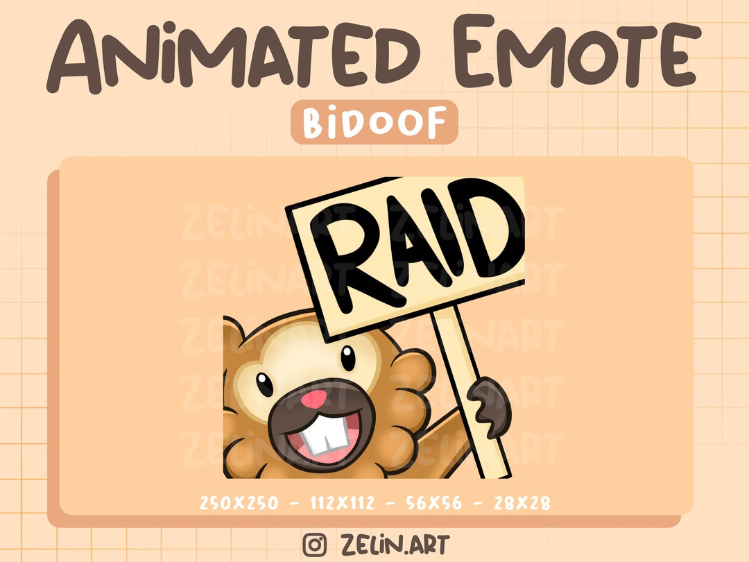 ANIMATED Bidoof Raid Emote for Twitch, Discord and Youtube Stream ...