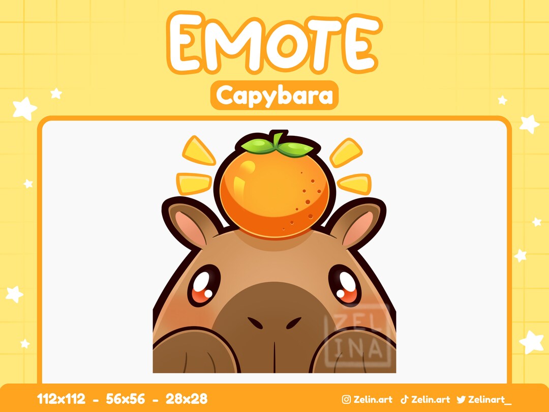 Capybara Lurk Mandarin | Emote for Twitch, Discord and Youtube | Stream ...