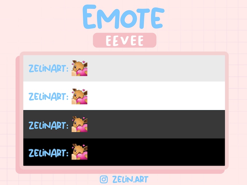Cute Eevee Heart Pokemon Emote For Twitch Discord And Youtube Etsy