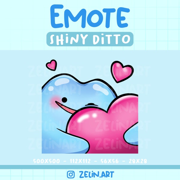 Blue Shiny Heart Emote - Etsy