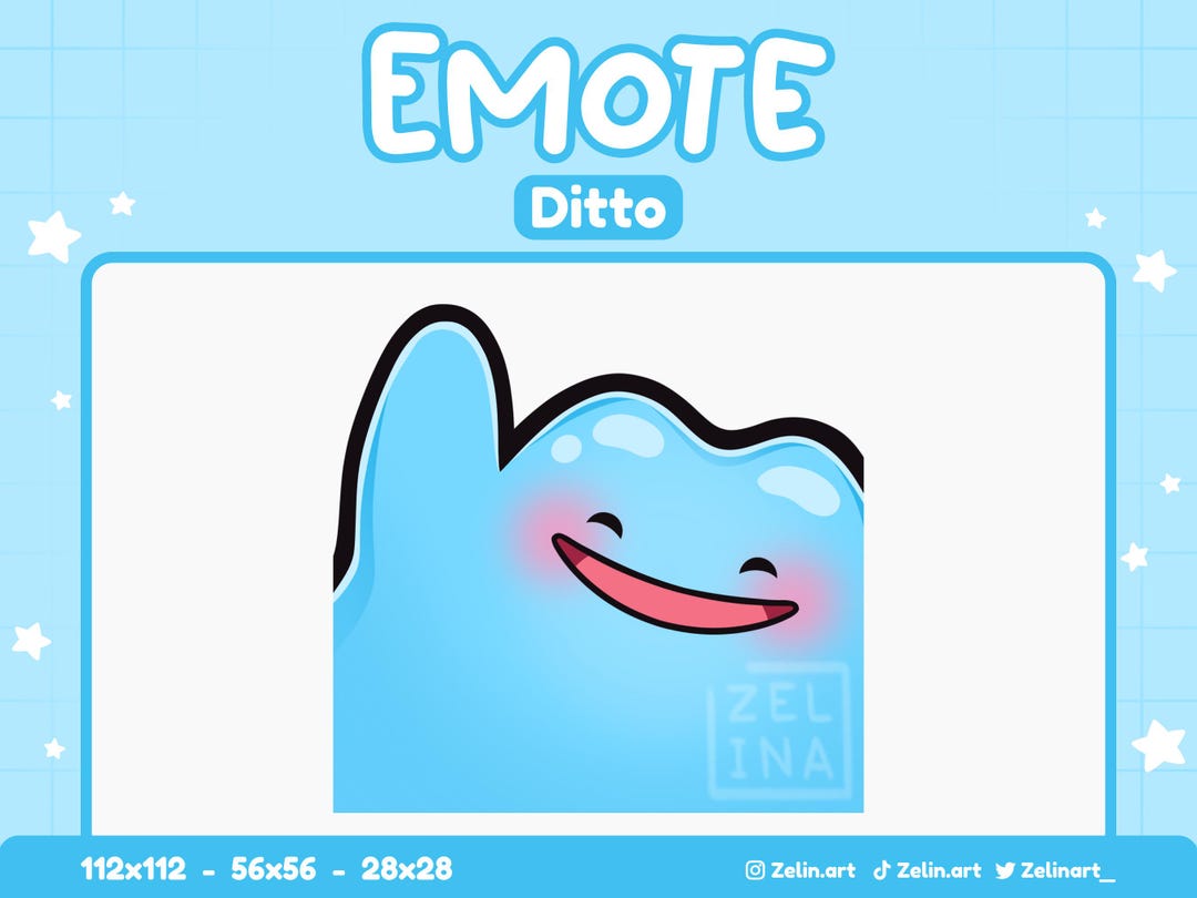 Shiny Ditto Hi Wave | Emote for Twitch, Discord and Youtube | Stream ...