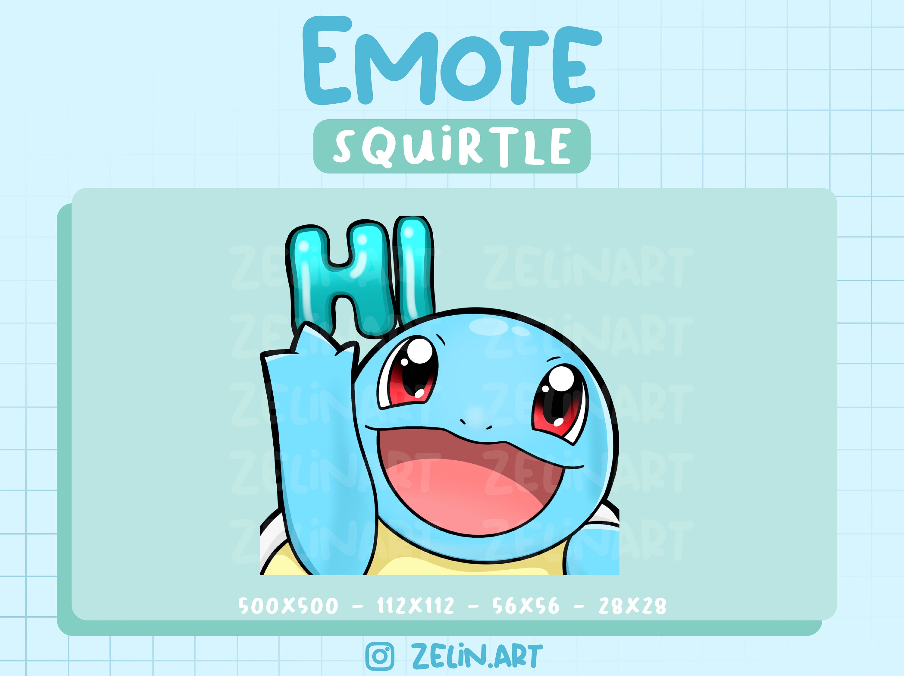 Cute Squirtle Waving Pokemon Emote for Twitch, Discord and Youtube ...