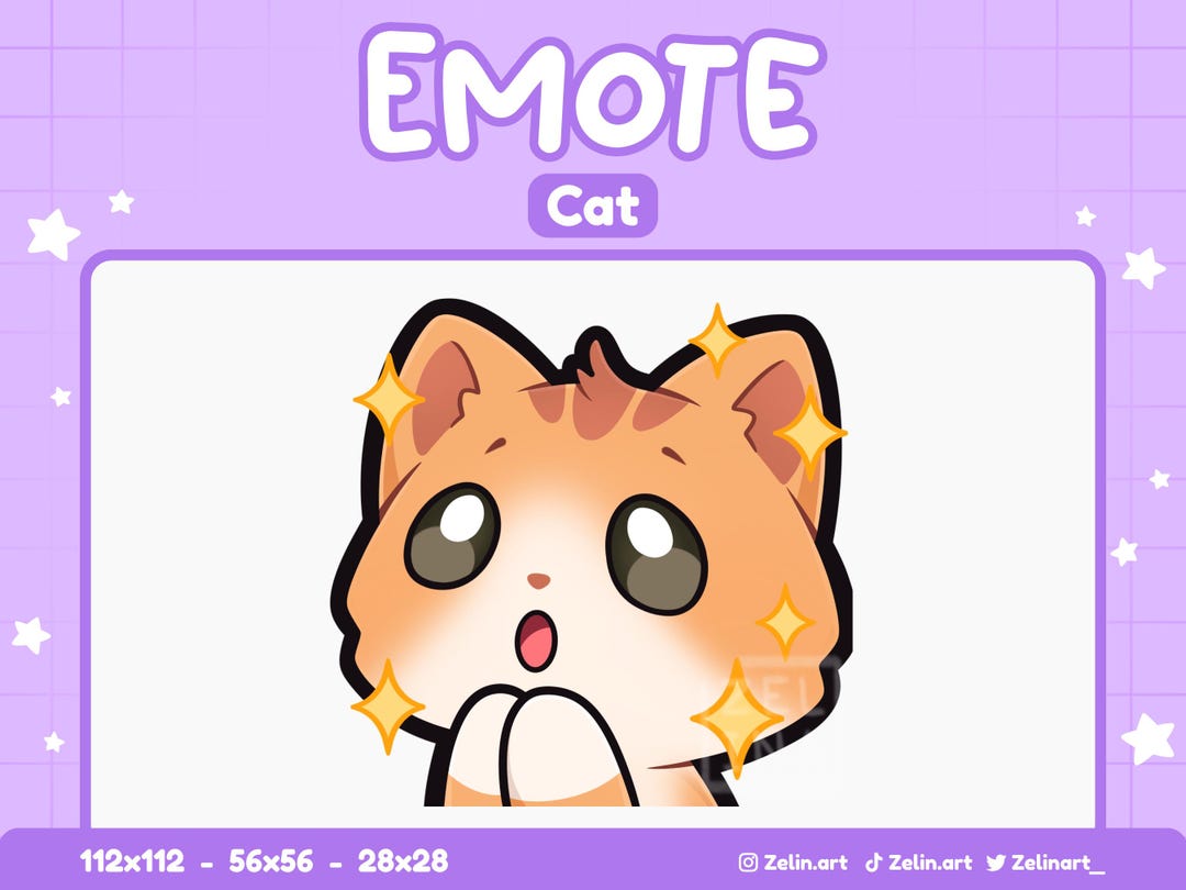 Orange Cat Sparkle Woah | Emote for Twitch, Discord and Youtube ...