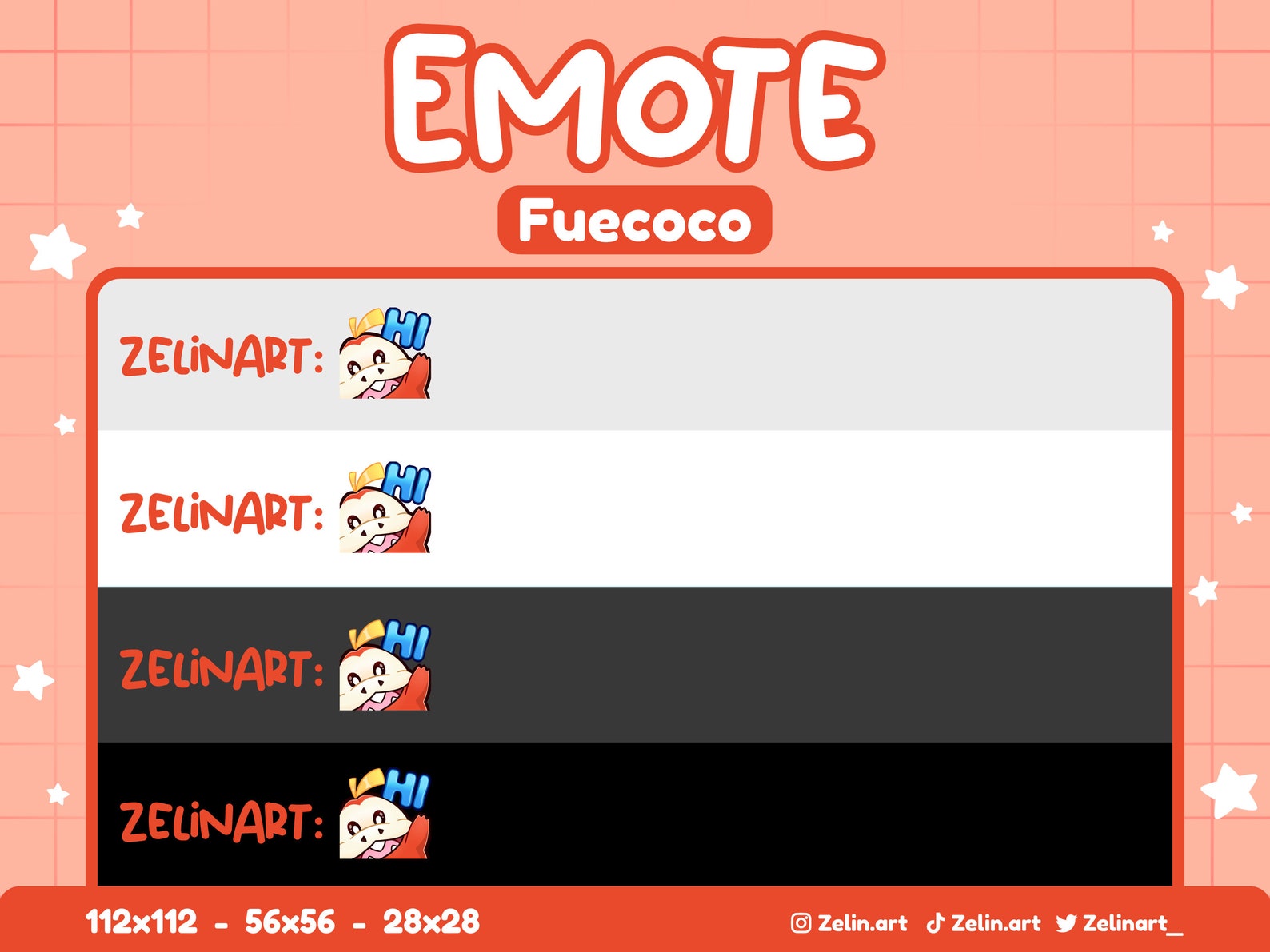 Fuecoco Hi Wave | Emote for Twitch, Discord and Youtube | Stream Assets ...