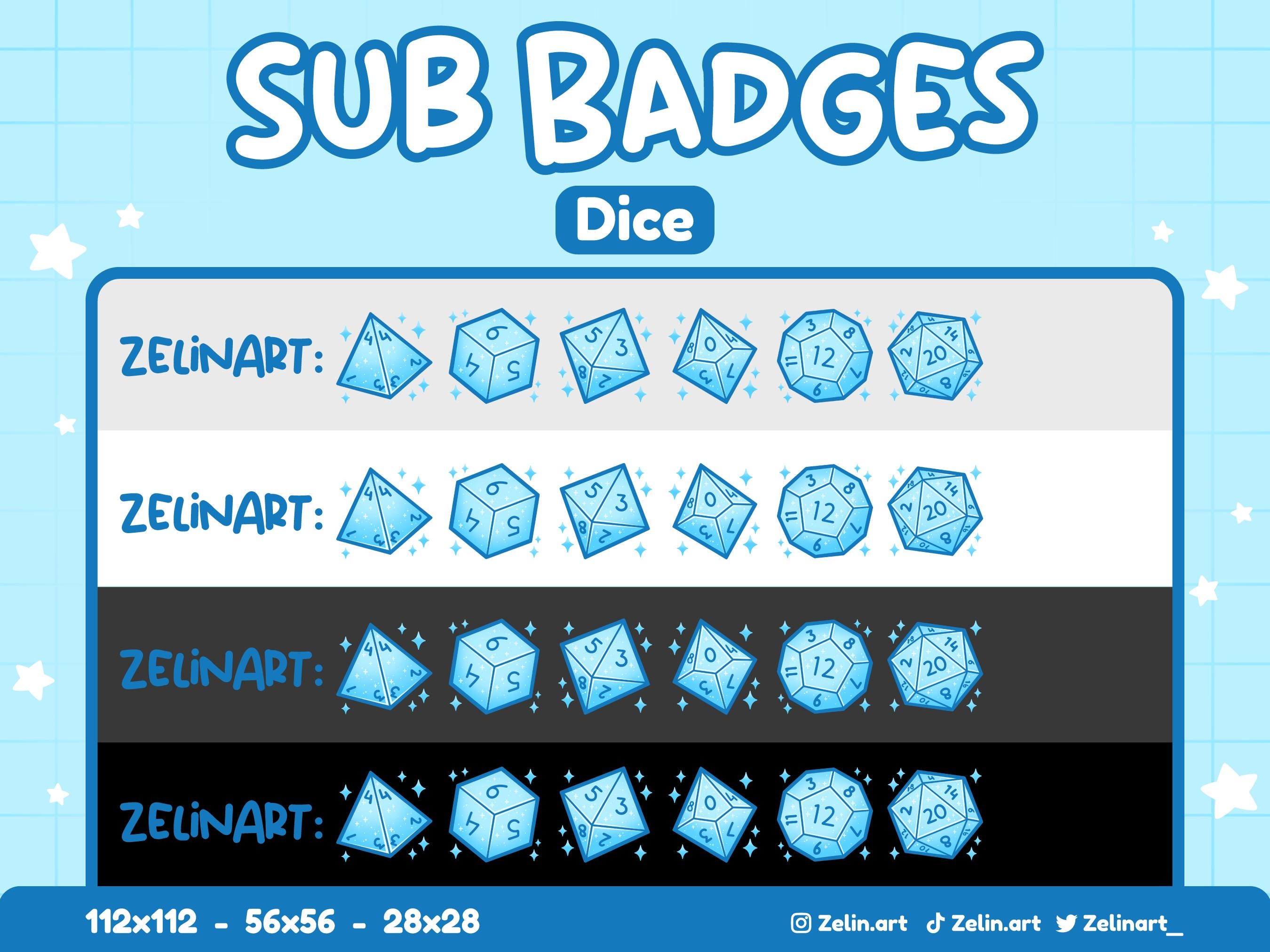 Dnd Dice | Sub / Bit Badges Bundle for Twitch, Discord and Youtube ...
