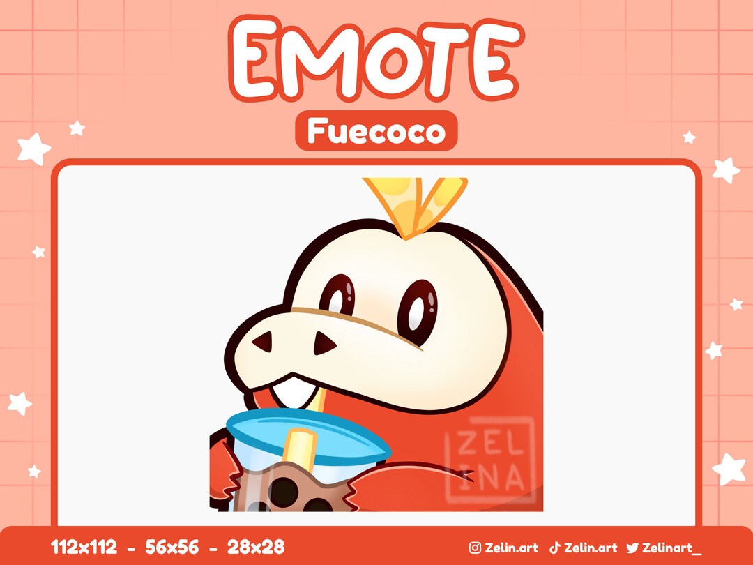 Fuecoco Boba Drink | Emote for Twitch, Discord and Youtube | Stream ...