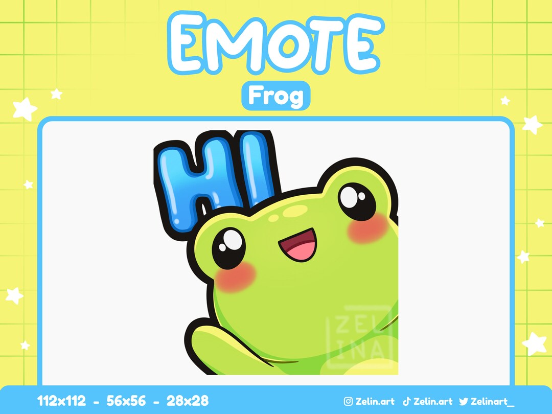 Frog Hi Wave | Emote for Twitch, Discord and Youtube | Stream Assets ...