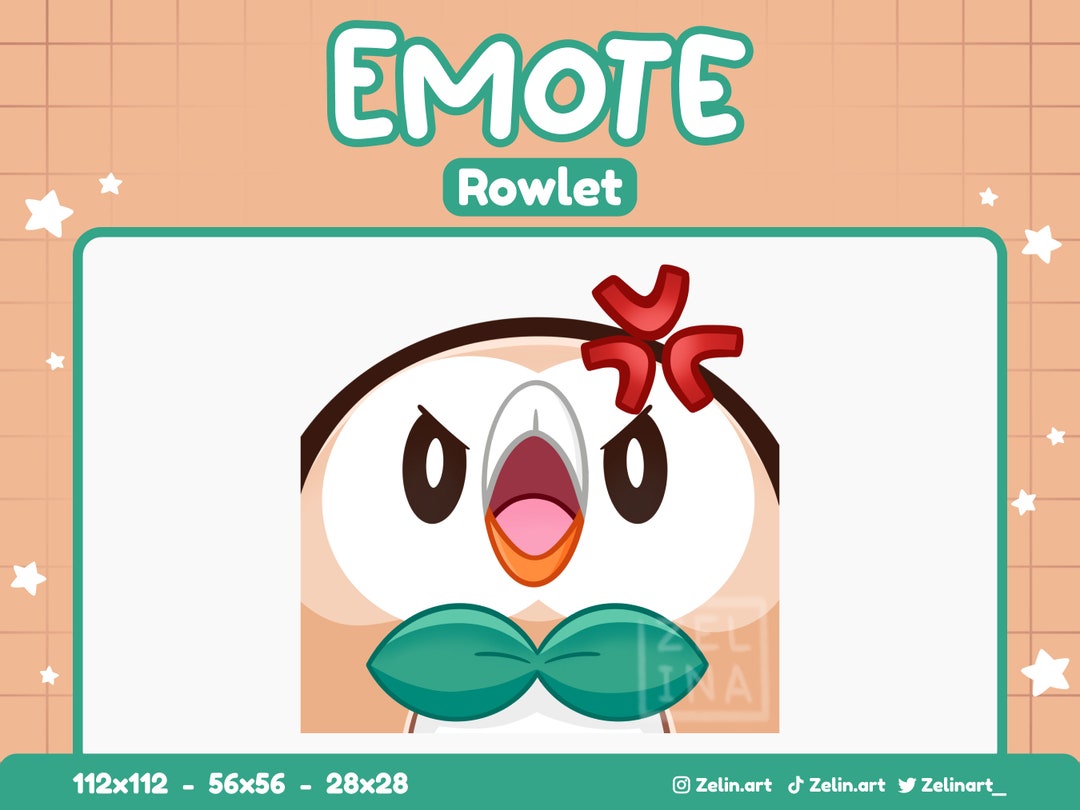 Rowlet Angry Rage | Emote for Twitch, Discord and Youtube | Stream ...