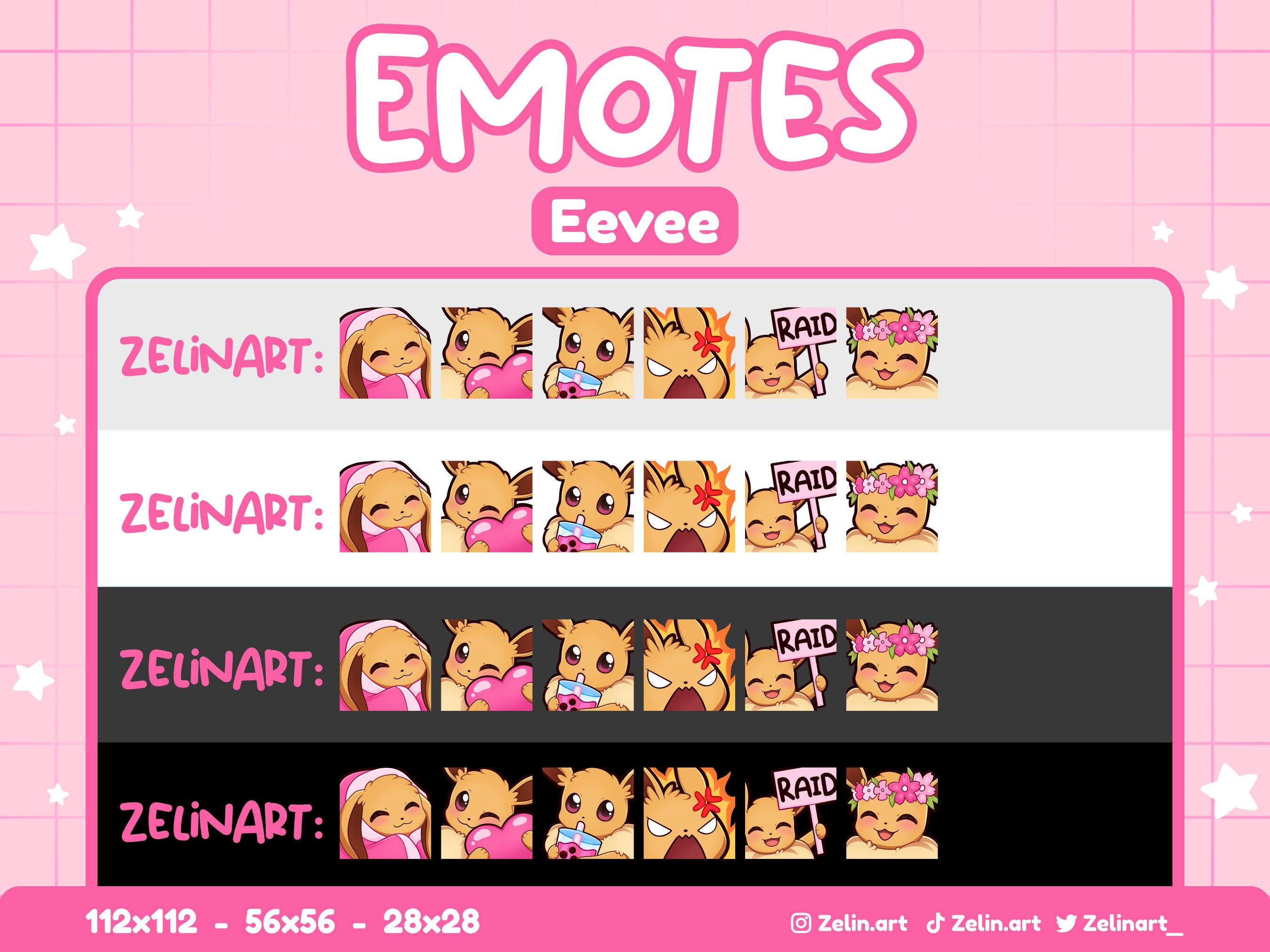 Eevee | Emote Bundle for Twitch, Discord and Youtube | Stream Assets ...