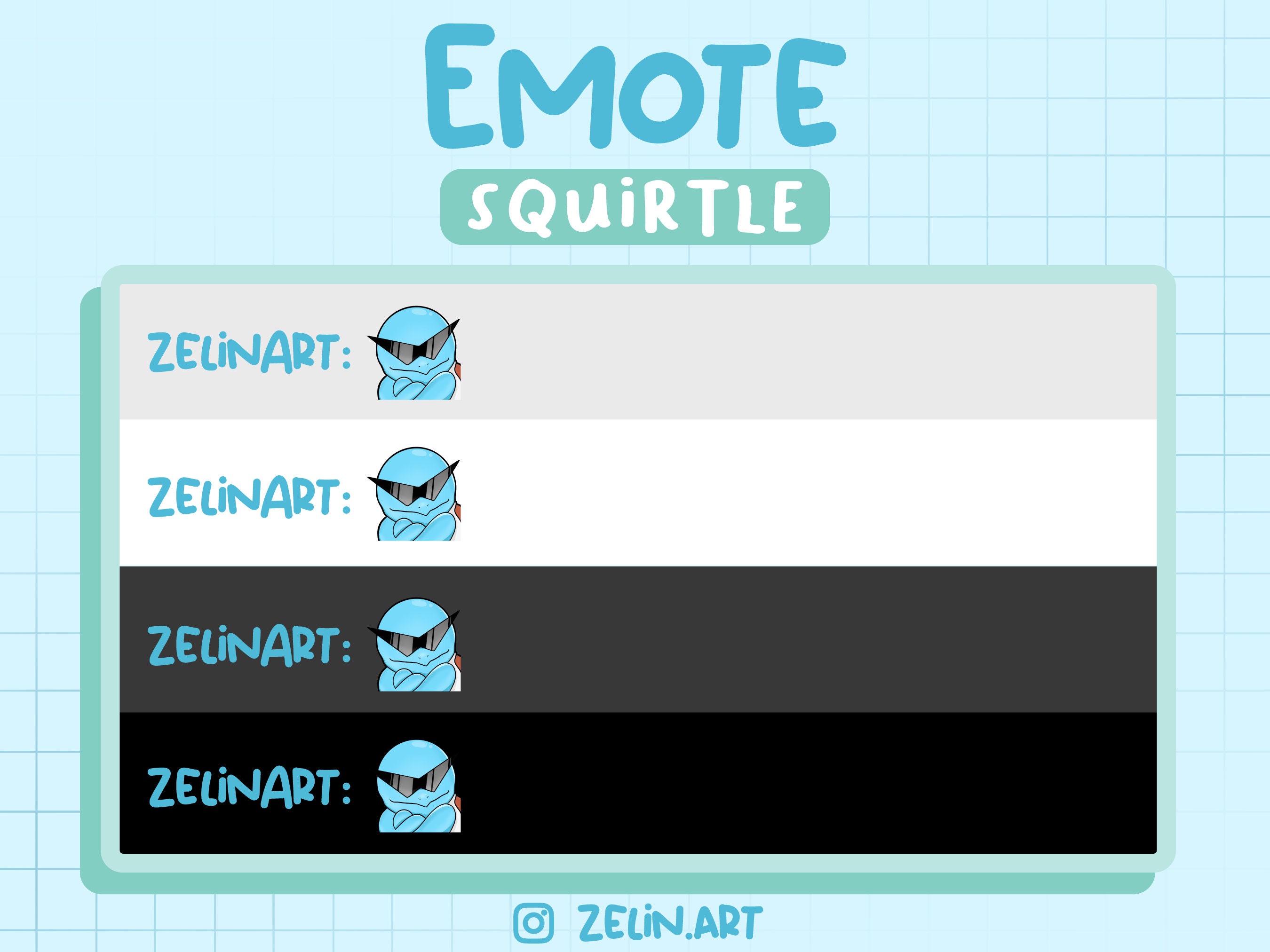 Cute Squirtle Shades | Emote for Twitch, Discord and Youtube | Stream ...