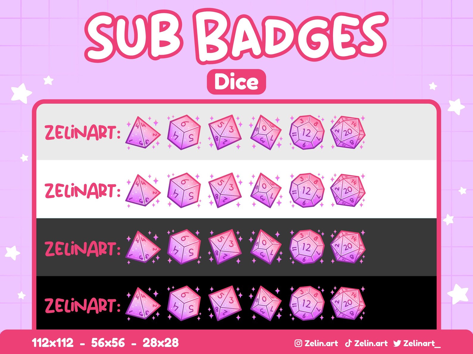 Dnd Dice | Sub / Bit Badges Bundle for Twitch, Discord and Youtube ...