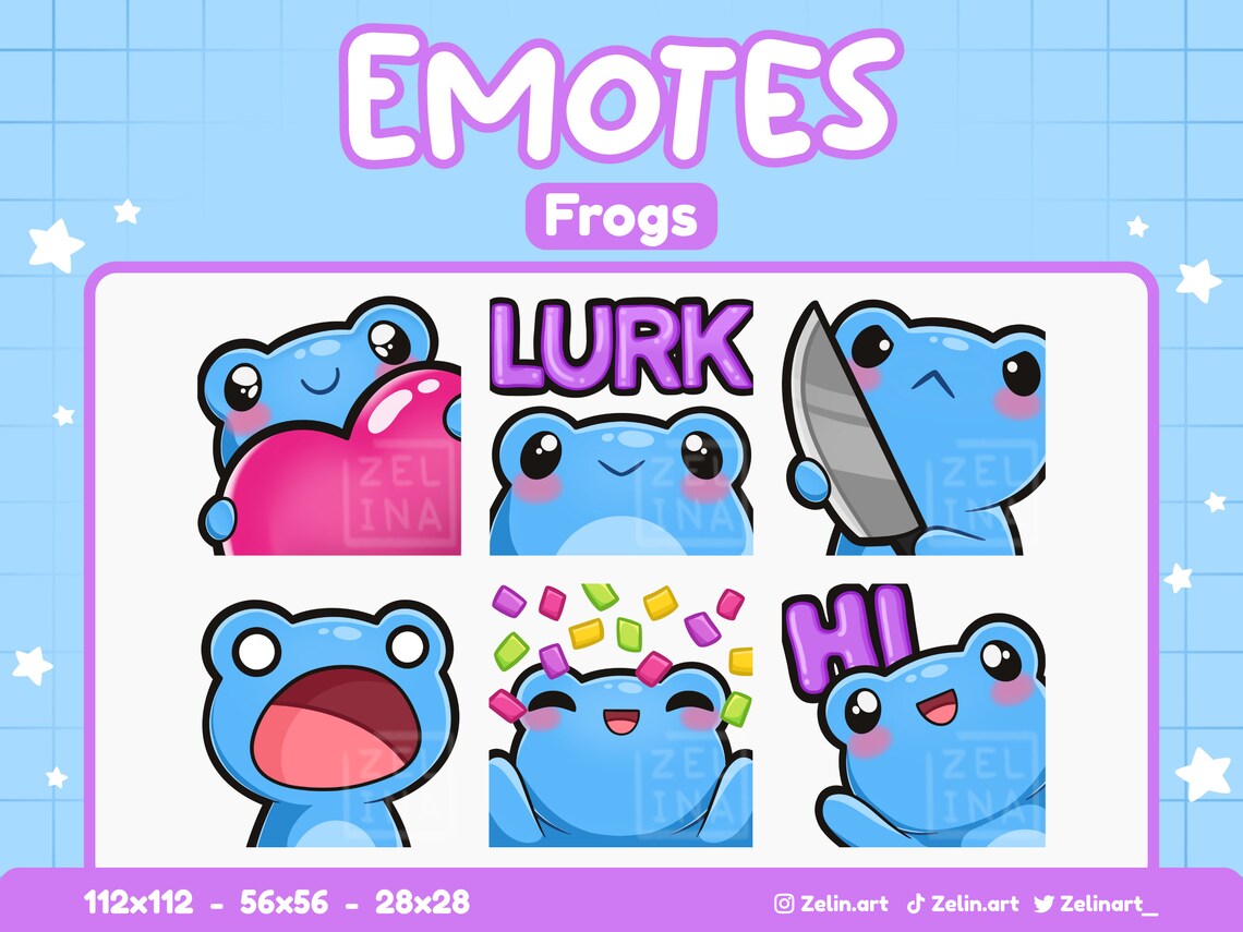 Frogs | Emote Bundle for Twitch, Discord and Youtube | Stream Assets ...