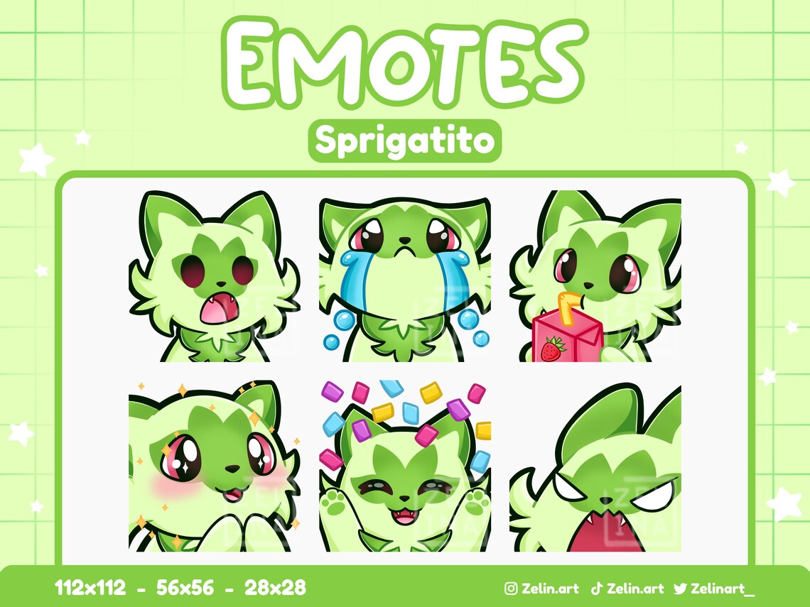 Sprigatito | Emote Bundle for Twitch, Discord and Youtube | Stream ...