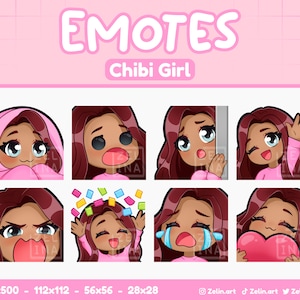Chibi Girl | Emote Bundle for Twitch, Discord and Youtube | Burgundy ...