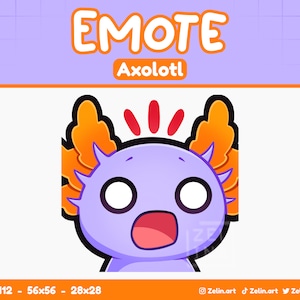 Purple Axolotl Shocked Gasp | Emote for Twitch, Discord and Youtube ...