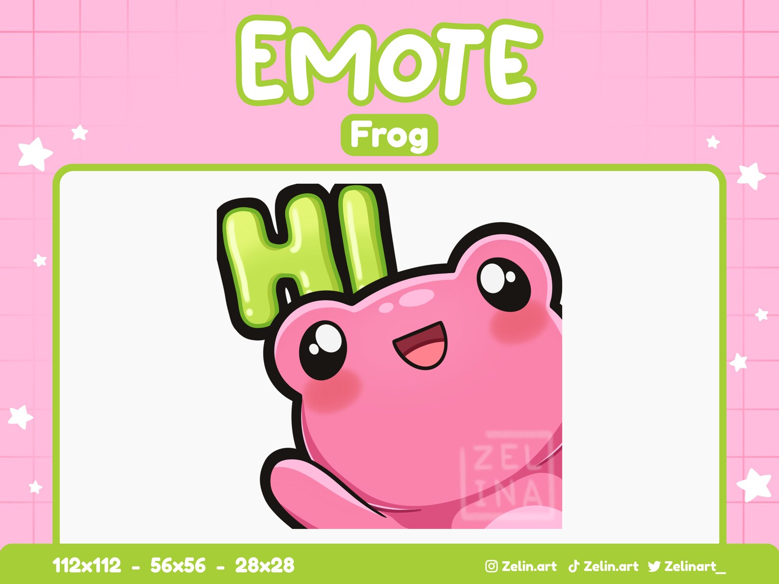 Frog Hi Wave | Emote for Twitch, Discord and Youtube | Stream Assets ...