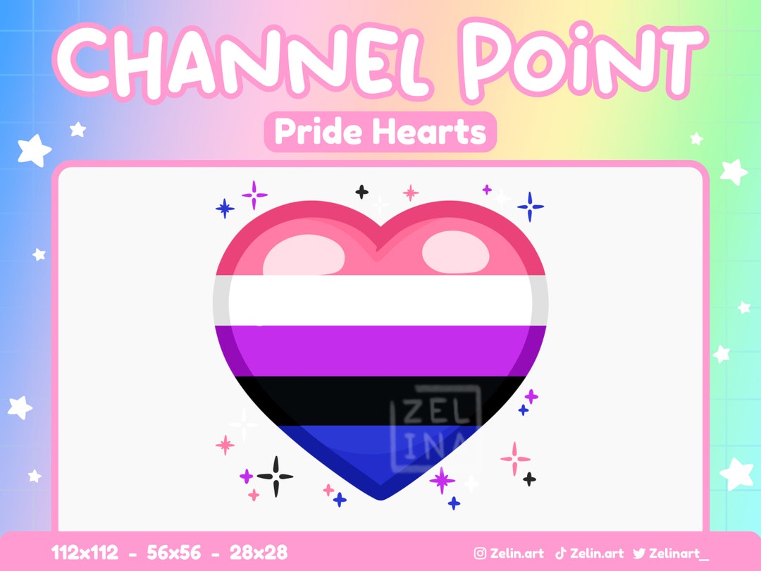 Pride Heart Channel Point / Emote for Twitch, Discord and Youtube Stream Assets, Cute ...