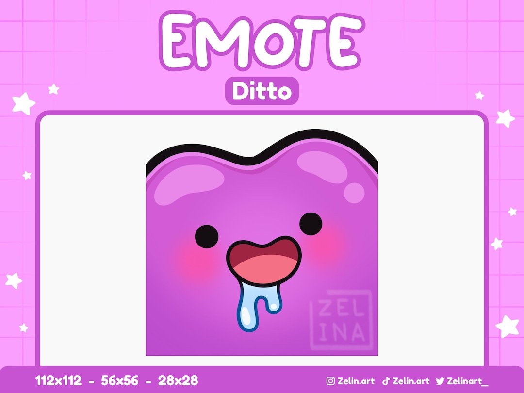 Ditto Drool | Emote for Twitch, Discord and Youtube | Stream Assets ...