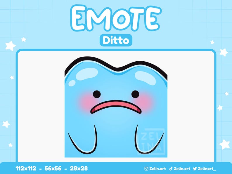 Shiny Ditto Sad | Emote for Twitch, Discord and Youtube | Stream Assets ...