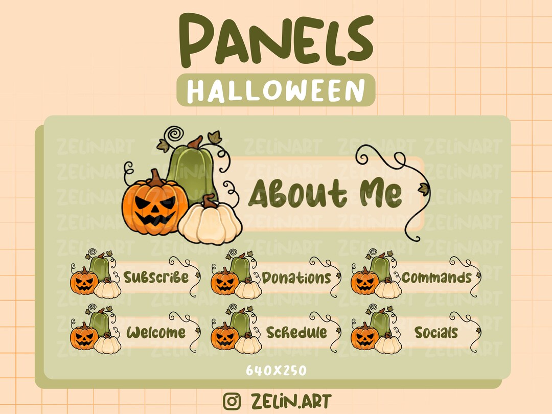 40 Pumpkin Panels for Twitch | Stream Assets, Cute, Halloween - Etsy