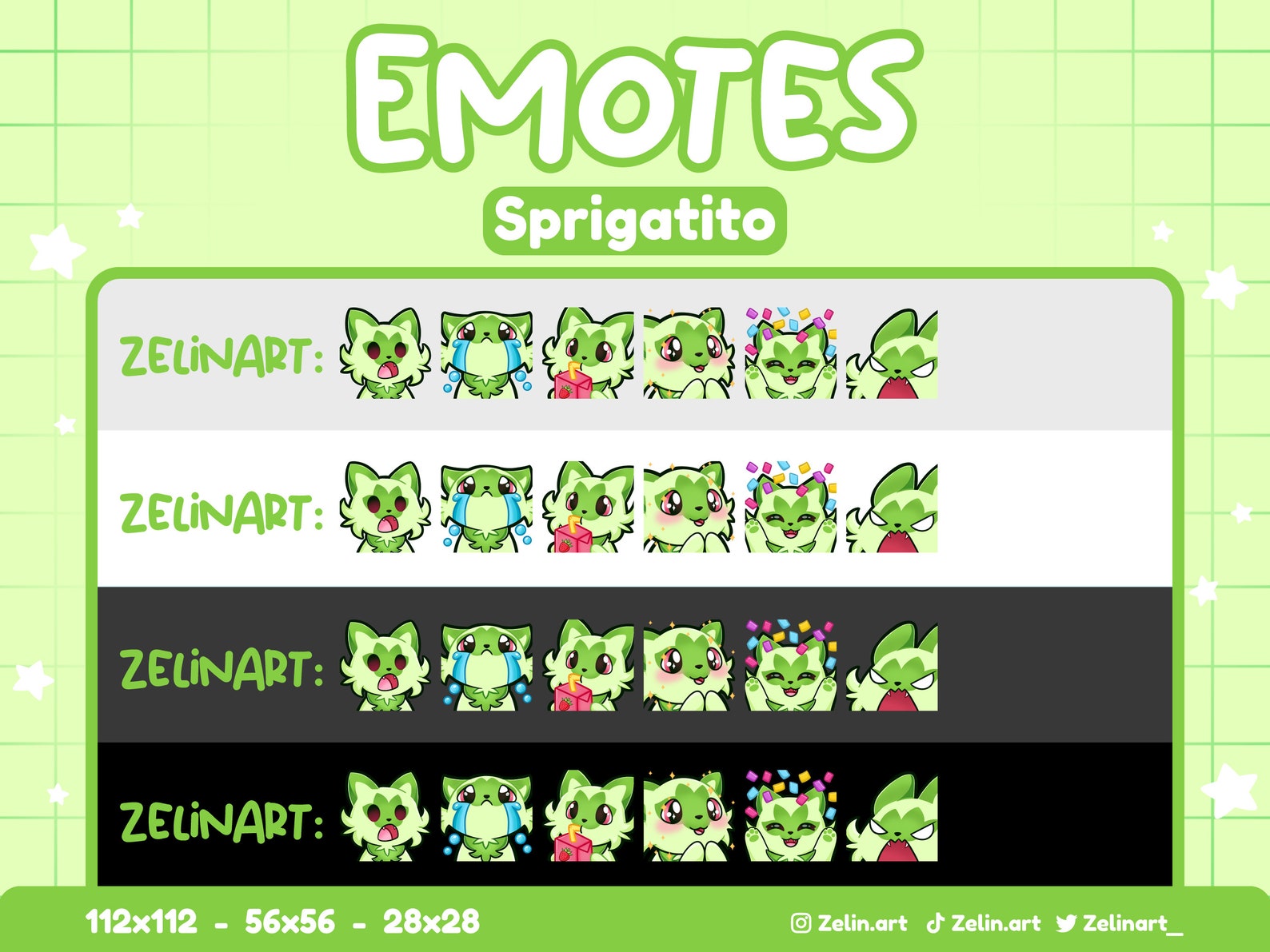 Sprigatito | Emote Bundle for Twitch, Discord and Youtube | Stream ...