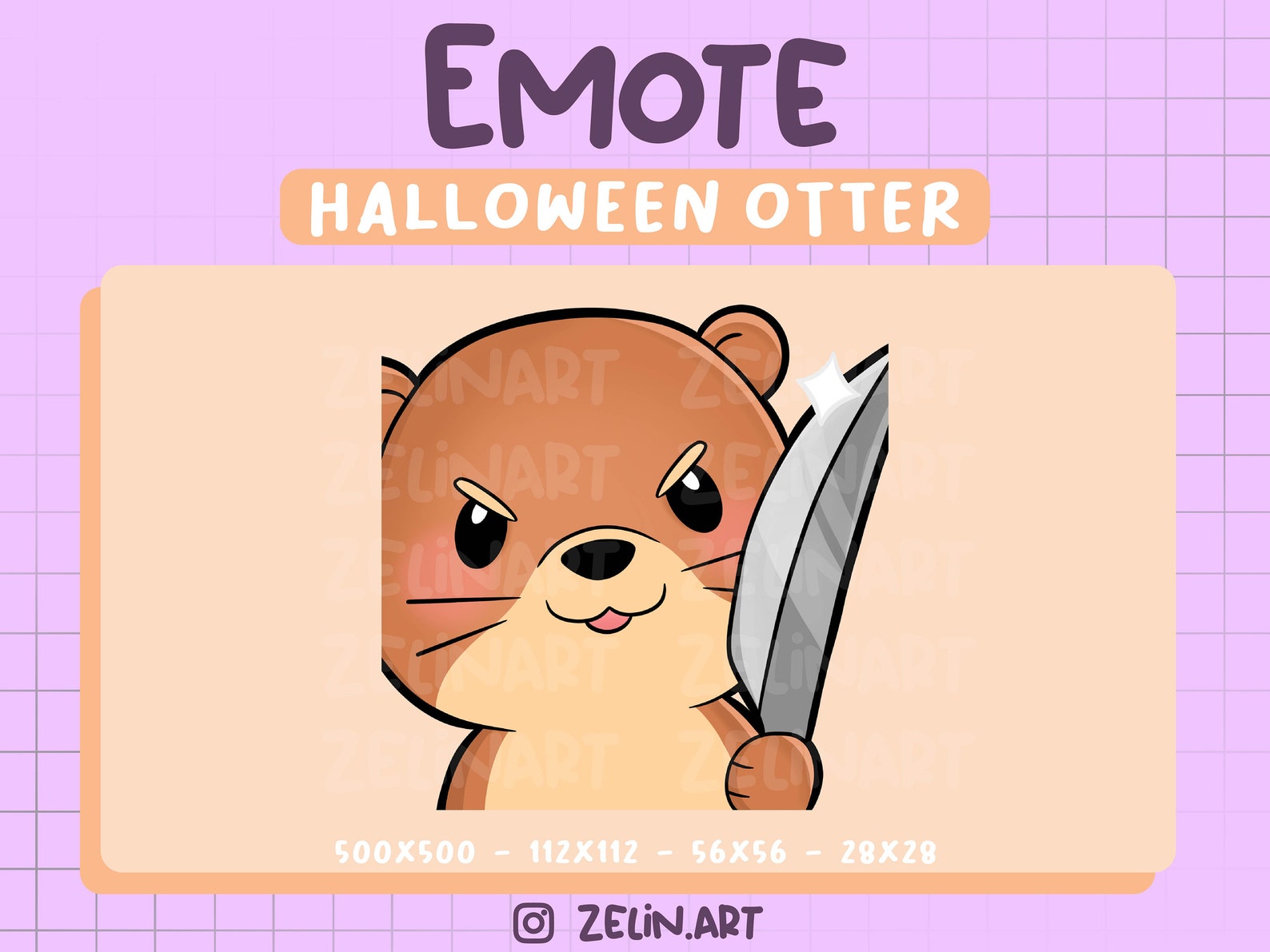 Cute Halloween Otter Knife Emote for Twitch, Discord and Youtube ...