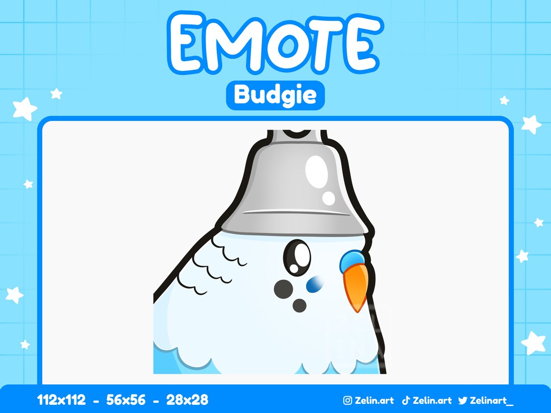Blue Budgie Bell | Emote for Twitch, Discord and Youtube | Stream ...