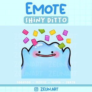 Cute Shiny Ditto Celebrate Pokemon Emote for Twitch, Discord and ...