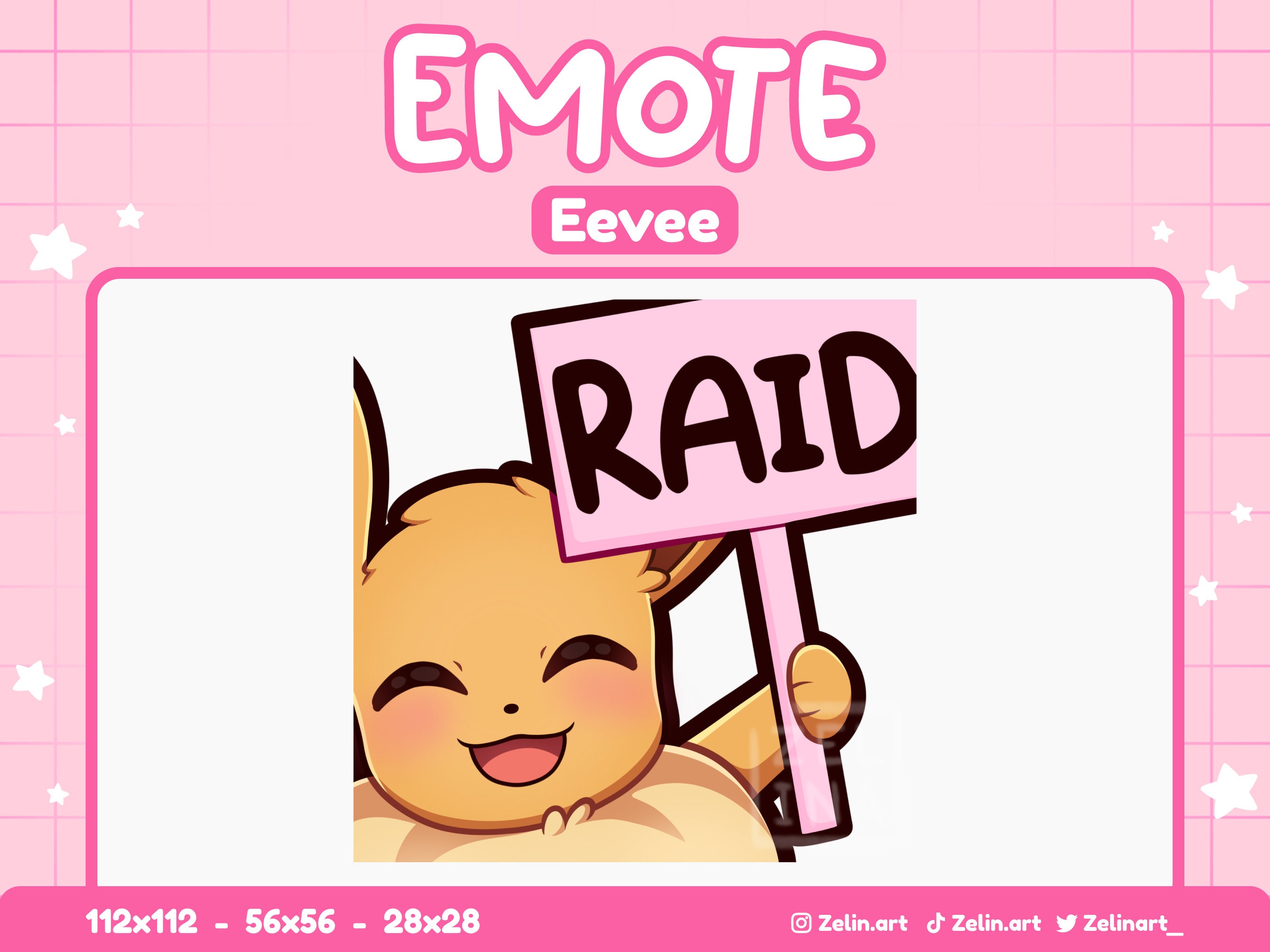 Eevee Raid Emote for Twitch Discord and Youtube Stream - Etsy Australia
