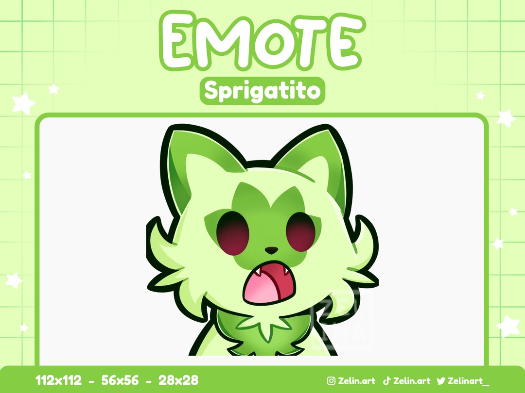 Sprigatito Shocked Gasp | Emote for Twitch, Discord and Youtube ...