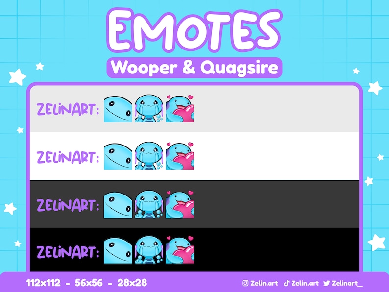 Wooper & Quagsire | Emote Bundle for Twitch, Discord and Youtube ...