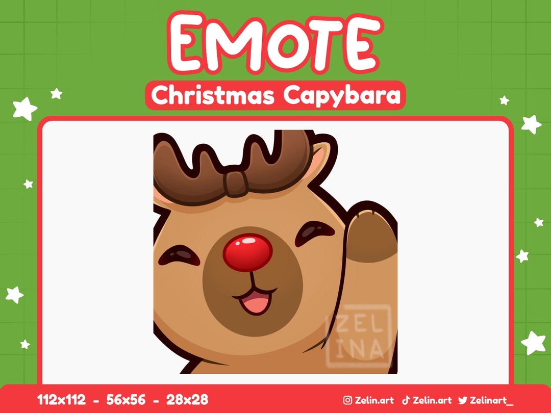 Christmas Capybara Reindeer | Emote for Twitch, Discord and Youtube ...