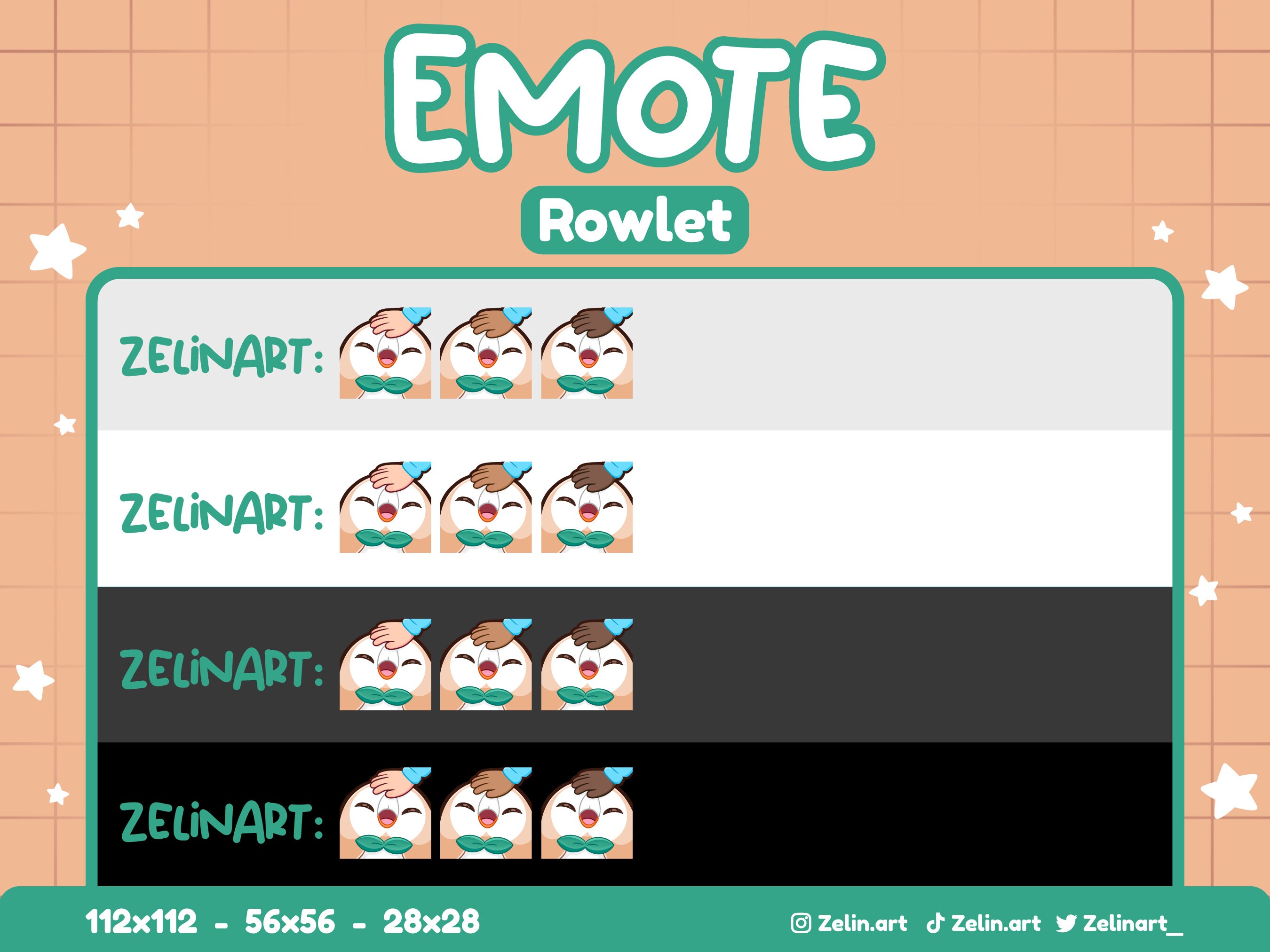 Rowlet Pet | Emote for Twitch, Discord and Youtube | Stream Assets ...