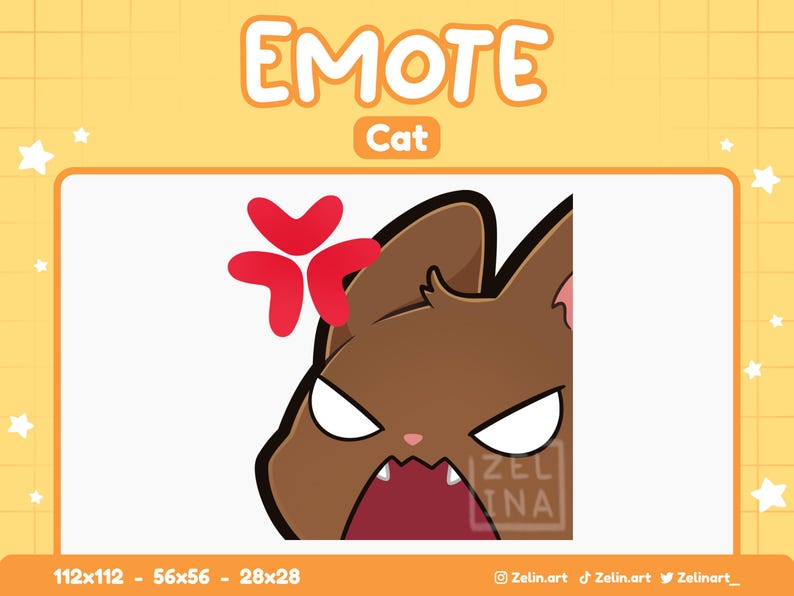 Brown Cat Angry Rage | Emote for Twitch, Discord and Youtube | Stream ...