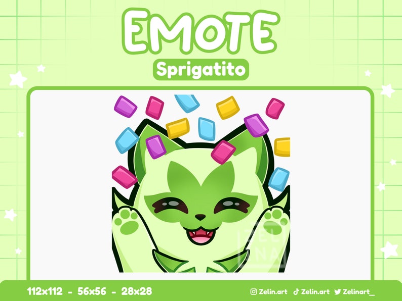 Sprigatito Celebrate Hype | Emote for Twitch, Discord and Youtube ...