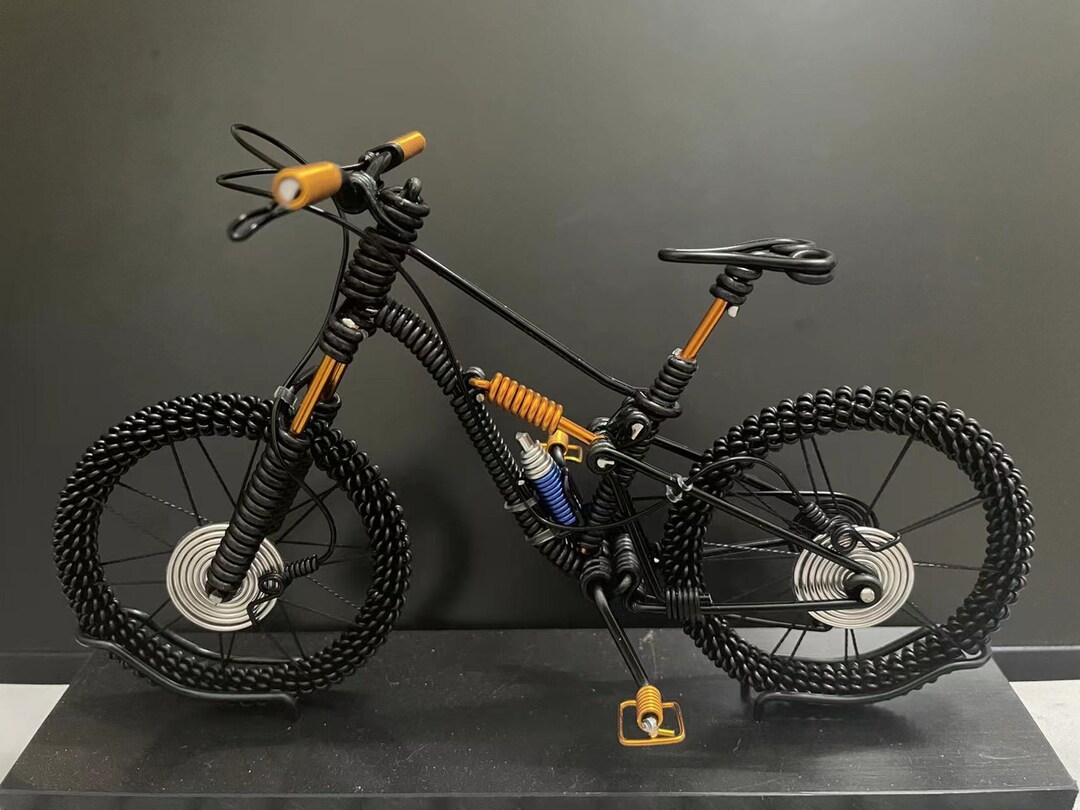 1/10 Scale Wired Bike Model Black Mountain Bike Model With - Etsy