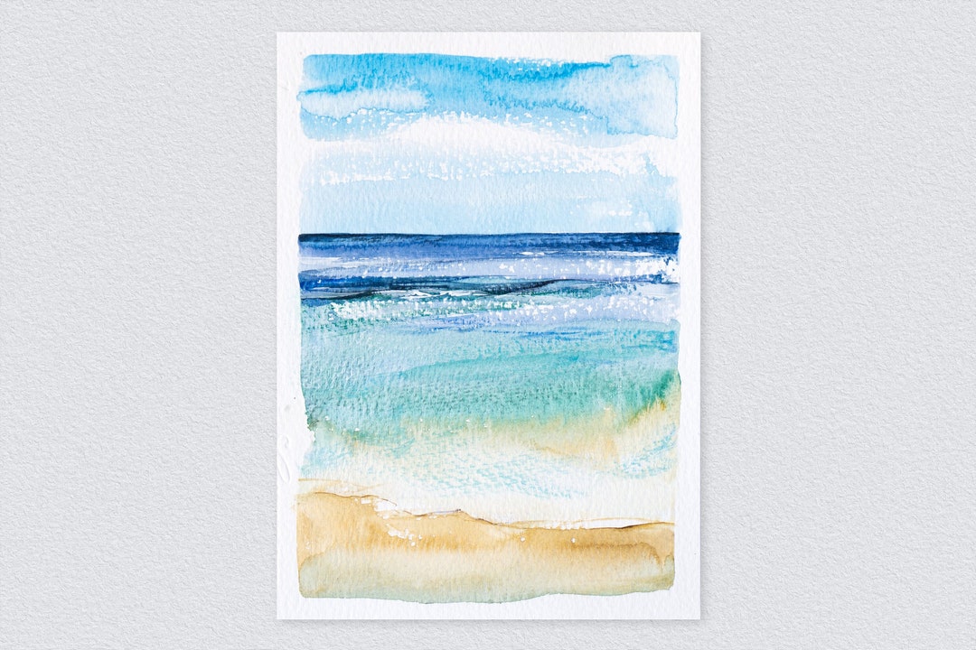 Original Watercolour Painting of the Summer on the Beach. - Etsy