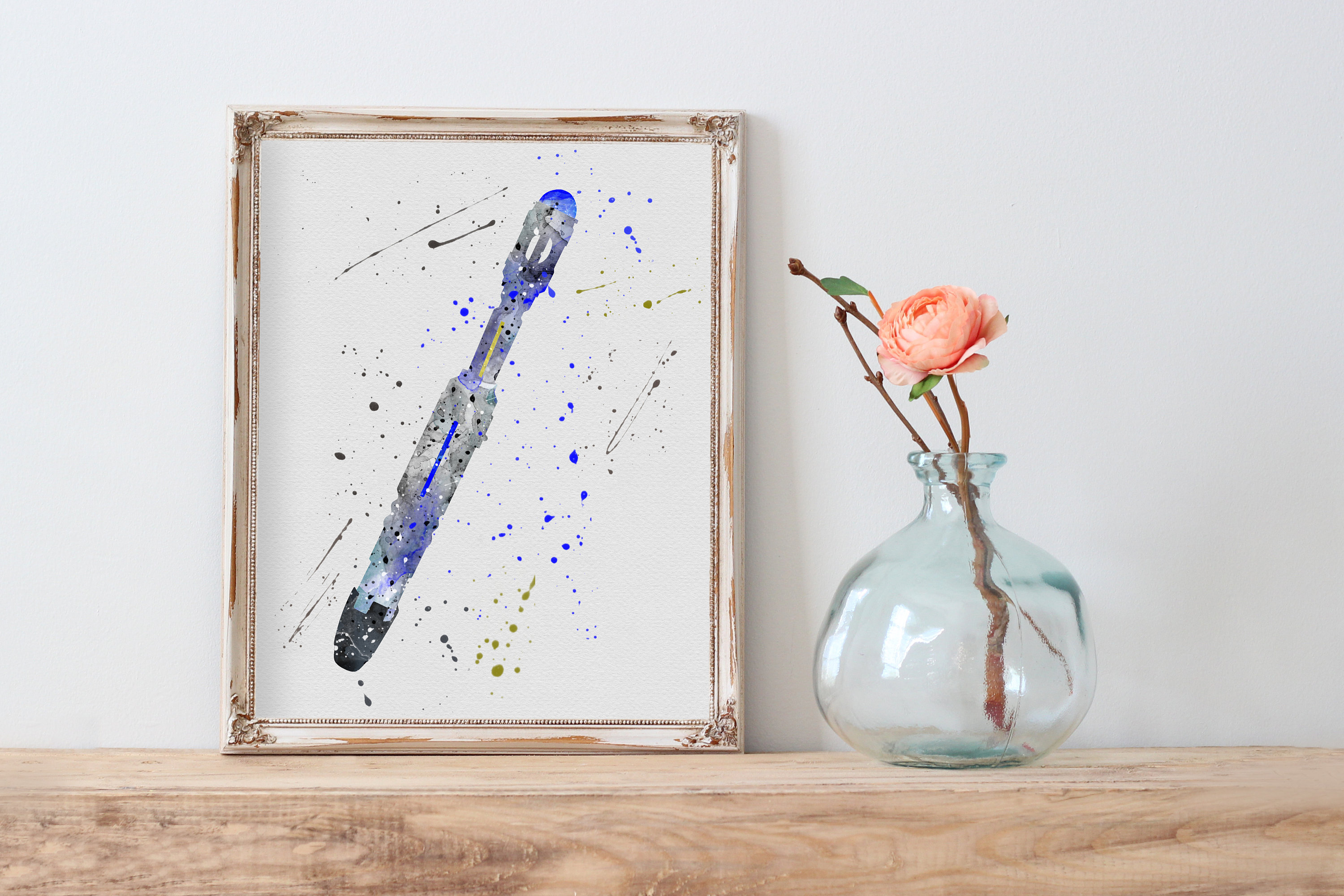 Dr Who Printable Screwdriver Watercolor Abstract Fan Art - Etsy