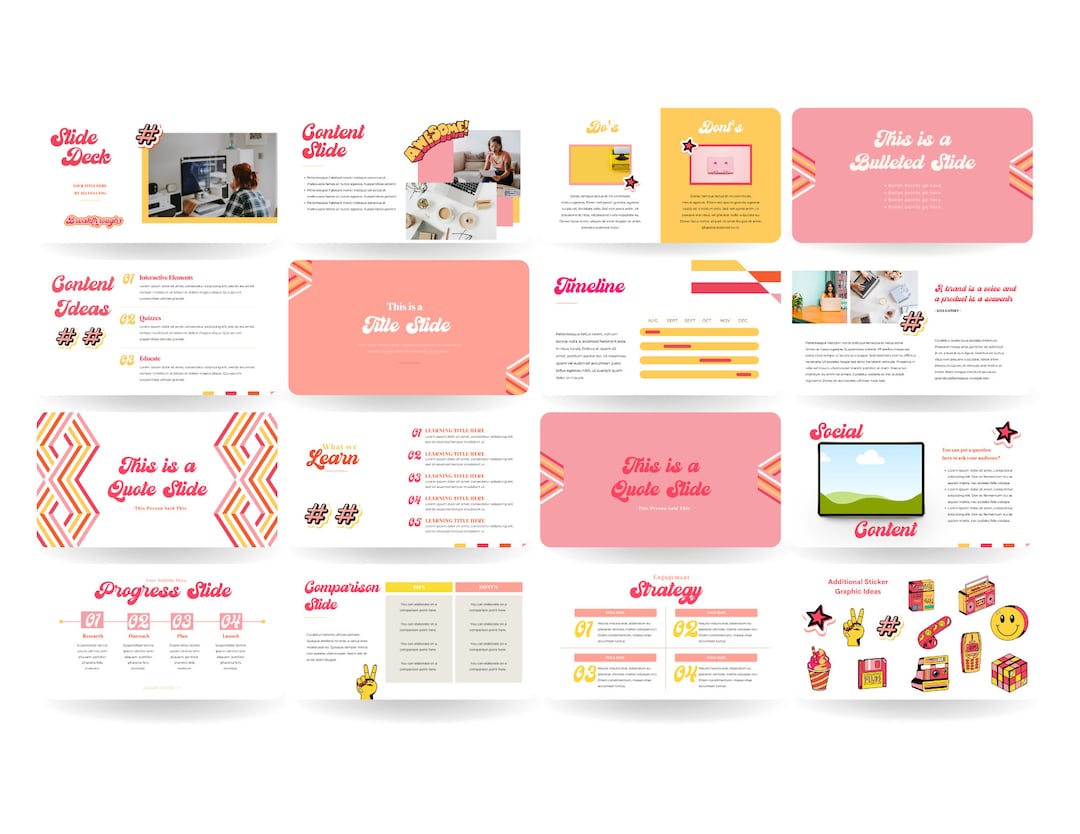 Modern Retro Fun Luxury Canva Presentation Template Easy 16 Slides ...