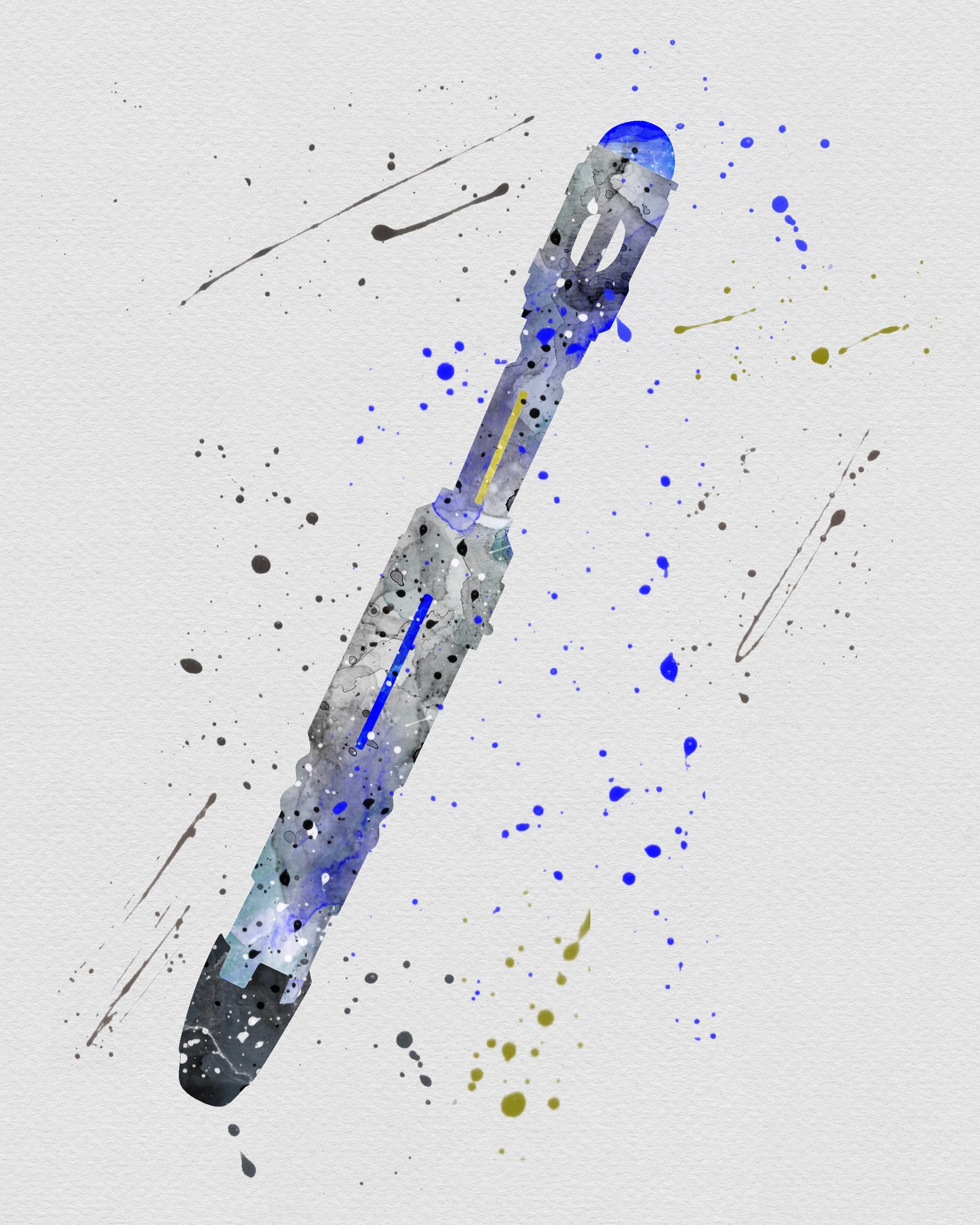 Dr Who Printable Screwdriver Watercolor Abstract Fan Art - Etsy