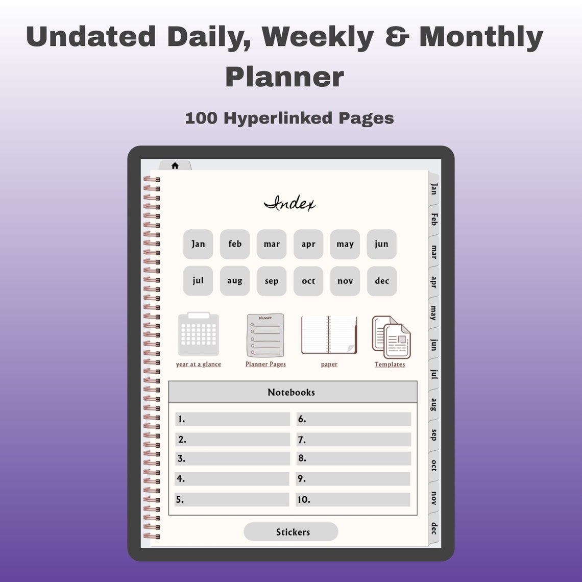 Undated Digital Planner, iPad Planner, Goodnotes Planner, Notability ...
