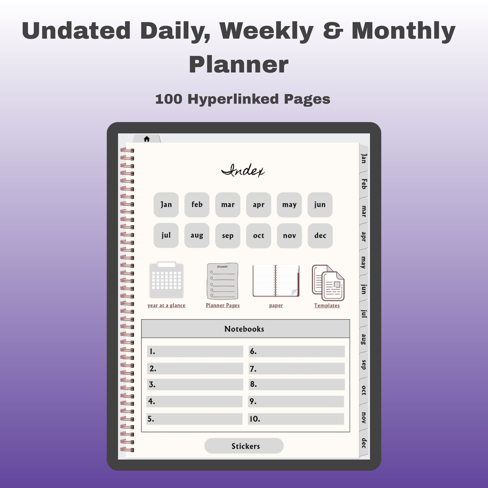 Undated Digital Planner, iPad Planner, Goodnotes Planner, Notability ...
